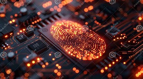 A Glowing Fingerprint Embedded In A Circuit Board Symbolizing Digital