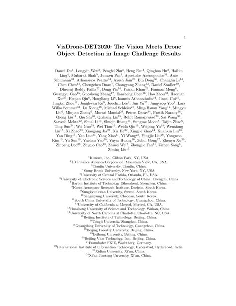 Pdf Visdrone Det2020 The Vision Meets Drone Object Detection In