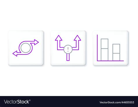 Set Line Graph Chart Diagram Arrow And Icon Vector Image