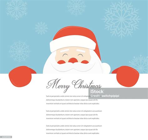 산타 클로스와 크리스마스 카드 복사 공간이 있는 템플릿입니다 벡터 산타 클로스에 대한 스톡 벡터 아트 및 기타 이미지 산타