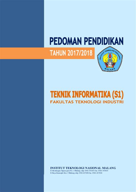 Pdf Buku Pedoman Pendidikan Teknik Informatika S1 Itn