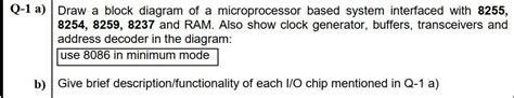 Solved Q 1 A Draw A Block Diagram Of A Microprocessor Based