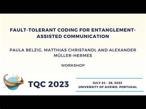 Free Video Fault Tolerant Coding For Entanglement Assisted Communication From Squid Schools