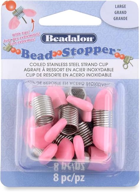 Beadalon Bead Stopper Large Pink Tips 8 Pc