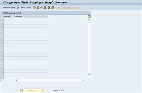 Cacs Csc0100 Sap Tcode Csc Customer Field Grouping Activity