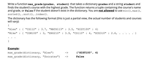 Solved Write A Function Max Grade Grades Babe That Chegg Com