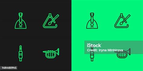 라인 트럼펫 오디오 잭 발랄라이카 및 삼각형 악기 아이콘을 설정합니다 벡터 테크놀로지에 대한 스톡 벡터 아트 및 기타 이미지 테크놀로지 0명 검은색 Istock