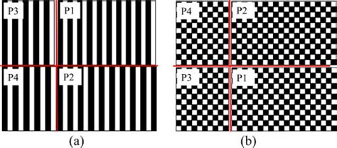 A The Four Quadrant Grating Mark Of The Mask B The Four Quadrant