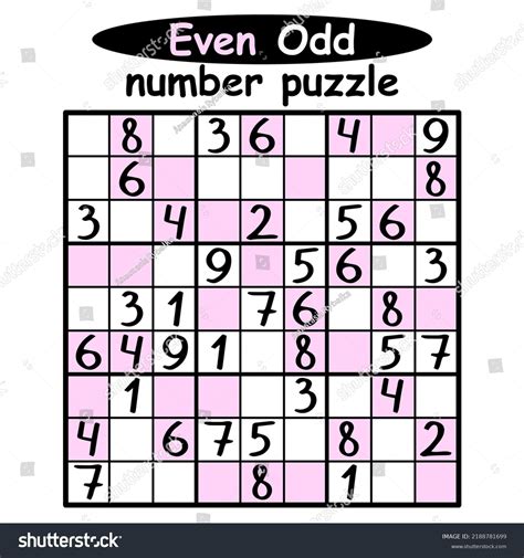 Sudoku Even Odd Numbers Vector Illustration Stock Vector Royalty Free Shutterstock