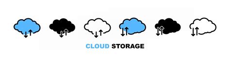 Premium Vector Cloud Data Storage Icon Set Illustration