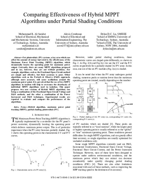 Pdf Comparing Effectiveness Of Hybrid Mppt Algorithms Under Partial