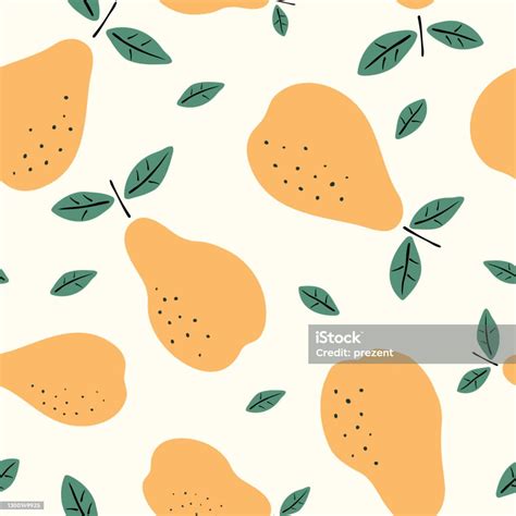 배와 매끄러운 패턴 과일 은 흰색 배경에 현대적인 질감을 빛 추상 벡터 그래픽 그림 가을에 대한 스톡 벡터 아트 및 기타 이미지 가을 건강한 식생활 과일 Istock