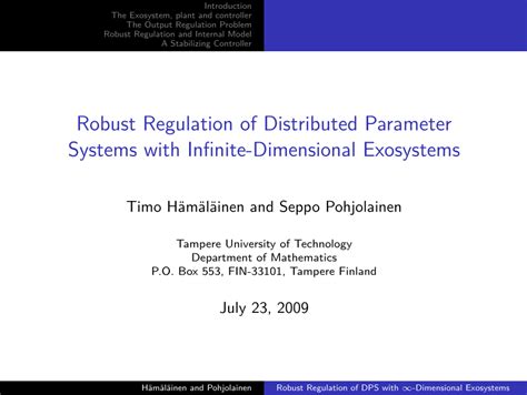 Pdf Robust Regulation Of Distributed Parameter Systems With Infinite