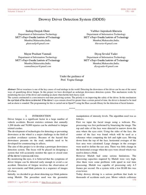Drowsy Driver Detection System Ddds Download Free Pdf Eye Algorithms