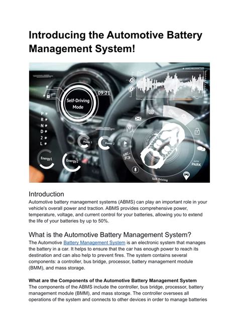 Ppt Automotive Battery Management System Powerpoint Presentation Free Download Id 11677707