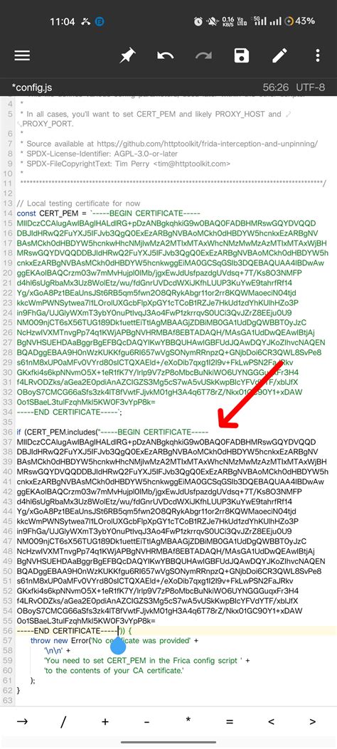 How To Put Pem Code In Configjs · Issue 57 · Toolkitfrida Interception And Unpinning · Github