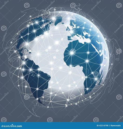 Globe Digital Connection Digital Communications Stock Vector