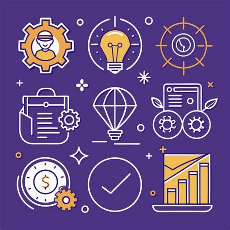 Premium Vector Line Art Icons Set For Business Success And Productivity