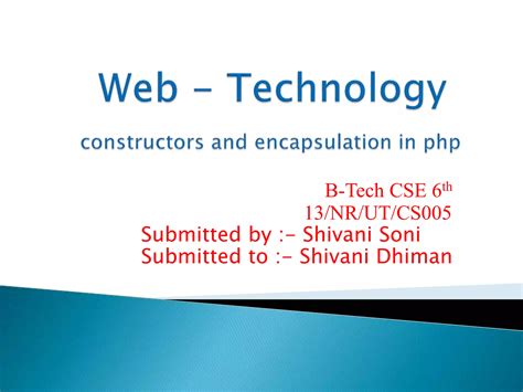 Constructor And Encapsulation In Php Pptx