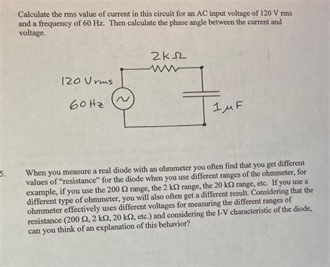 Solved Calculate The Rms Value Of Current In This Circuit