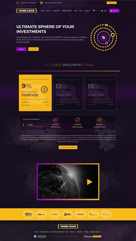 Premium Bitcoin Hyip Script Custom Design Latest Version Instant Payout