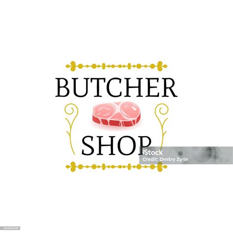 추상 도살 육류 식품 배경 벡터 디자인 스타일 레터링 배지 디자인 템플릿 용 정육점 로고에 대한 스톡 벡터 아트 및 기타 이미지