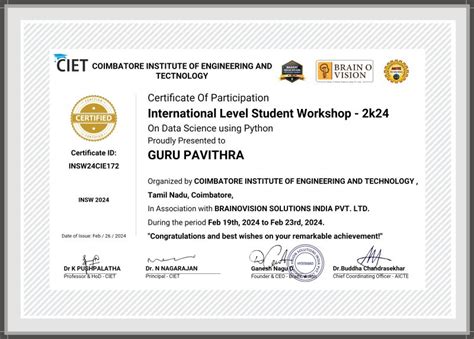 Datascience Python Workshop Guru Pavithra S