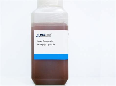 Mse Pro Copper Cu Nanowire Dispersion 1g Bottle Mse Supplies Llc