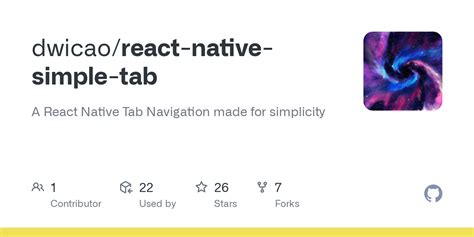 Github Dwicao React Native Simple Tab A React Native Tab Navigation Made For Simplicity