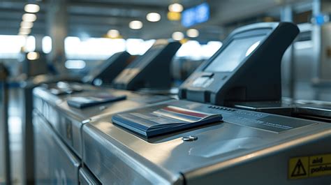 Airport Gate Boarding Pass Automatic Check Machine Background Machine