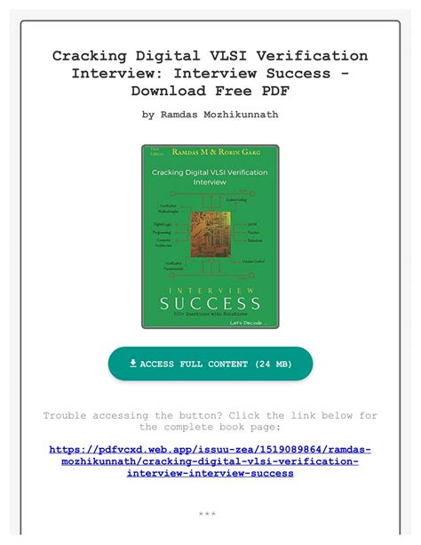 Pdf Cracking Digital Vlsi Verification Interview Interview Success By Ramdas Mozhikunnath By