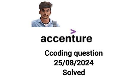 Accenture Coding Question 25082024 Solved Python🙌🏼🔥 Accenture Coding Python Programming