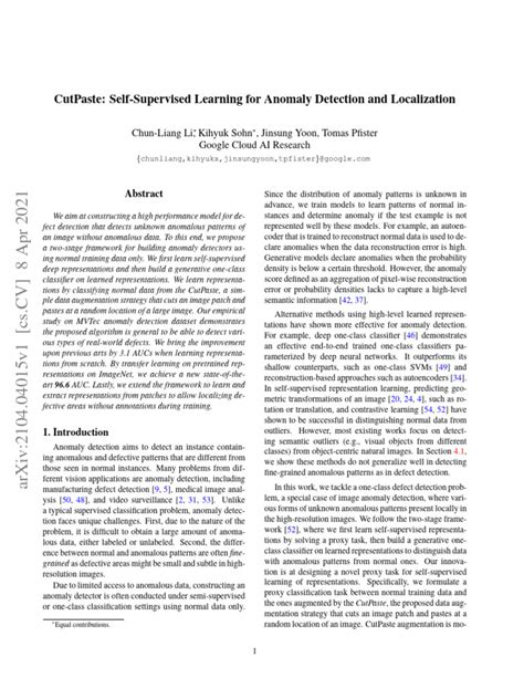 2 self supervised learning for anomaly detection and localization