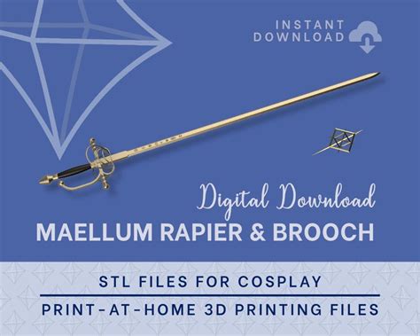 Maelle Maellum Sword And Brooch Stl Files Expedition 33 Cosplay Prop