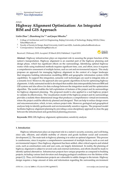 Pdf Highway Alignment Optimization An Integrated Bim And Gis Approach