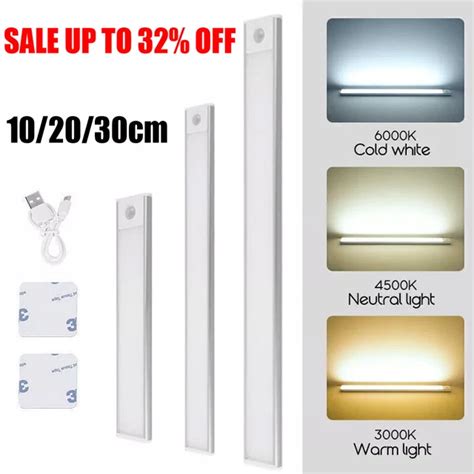 Wireless Led Pir Motion Sensor Light Strip Usb Rechargeable Cabinet Lamp Torch £3 76 Picclick Uk