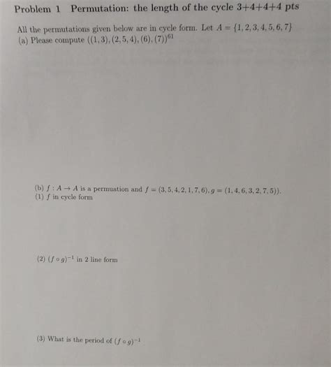 solved problem 1 permutation the length of the cycle