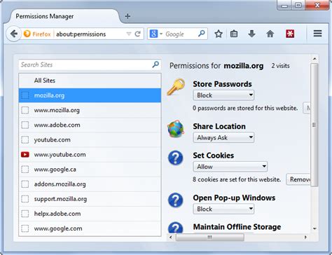 How To Modify Permissions For Individual Websites In All Browsers