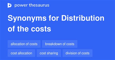 Distribution Of The Costs Synonyms 33 Words And Phrases For