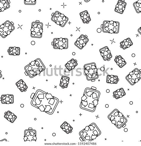 Black Battery Recycle Symbol Line Icon Stock Illustration 1592407486 Shutterstock