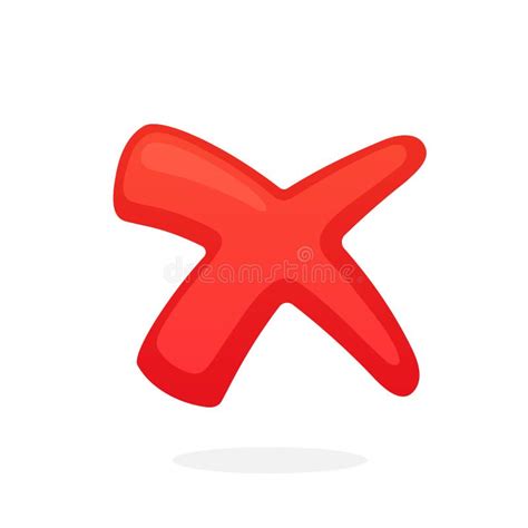 Flat Red Cross Check Mark For Indicate Wrong Choice Stock Vector Illustration Of Decorative