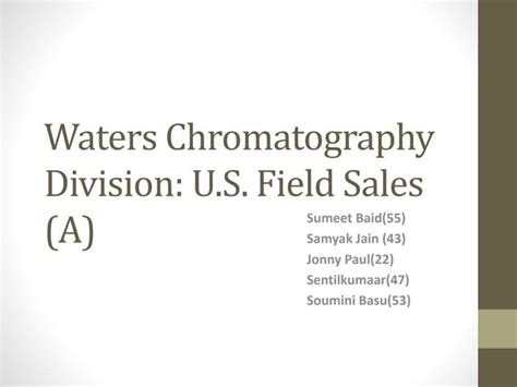 Waters Chromatography Division Pptx