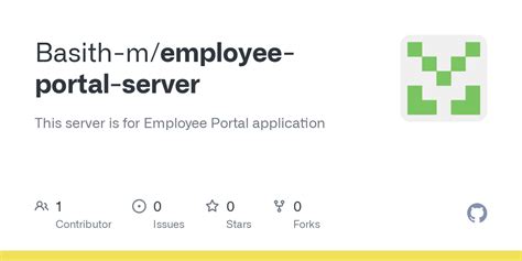 Github Basith M Employee Portal Server This Server Is For Employee Portal Application