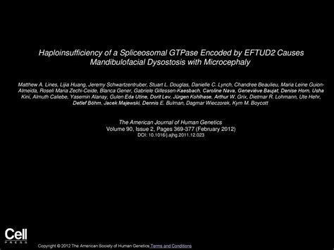 Haploinsufficiency Of A Spliceosomal GTPase Encoded By EFTUD2 Causes