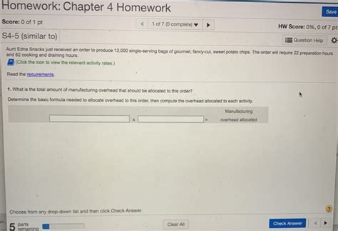 Solved Homework Chapter 4 Homework Save Score 0 Of 1 Pt 1