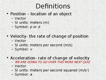 Displacement And Velocity By Lecture Style Science Teacher TPT