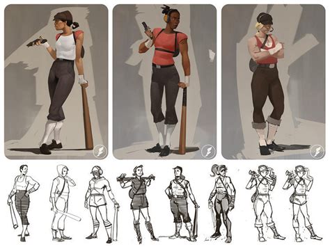 Slideshow Team Fortress 2 Female Character Concept Art