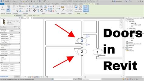 Placing Doors In Revit Placing Doors In Revits Floor Plan Placing Doors In Floor Plan Youtube