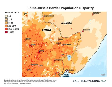 China Russia Border Population Disparity R Mapporn