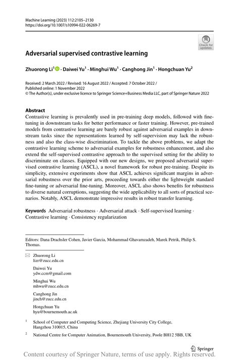 Adversarial Supervised Contrastive Learning Request Pdf